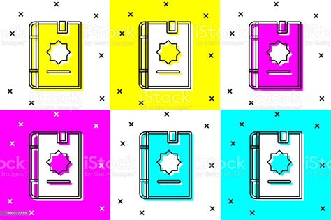 색상 배경에 격리 된 코란 아이콘의 거룩한 책을 설정합니다 이슬람 휴일 이드 무바라크 이드 알피터 라마단 카림 벡터 0명에 대한 스톡 벡터 아트 및 기타 이미지 Istock