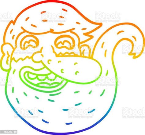 수염 난 만화 남자의 무지개 그라데이션 선 그리기 그라데이션에 대한 스톡 벡터 아트 및 기타 이미지 그라데이션 기이함