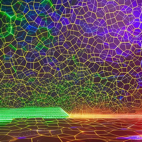 A Futuristic Digital Texture With Holographic Grids And Glowing Orbs Giving A Sense Of