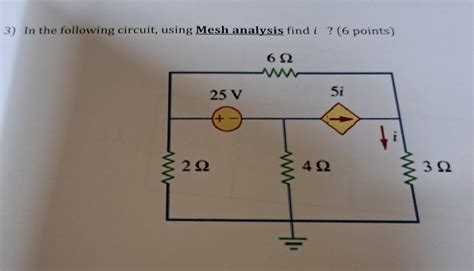 solved 3 in the following circuit using mesh analysis find
