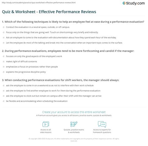 Employee Performance Review Answers