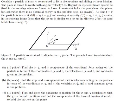 consider a particle of mass m constrained to lie in