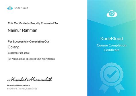 Golang Certificate Kodekloud