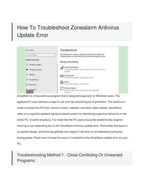 PPT How To Fix Zonealarm Antivirus Update Error Converted PowerPoint Presentation ID 10971871