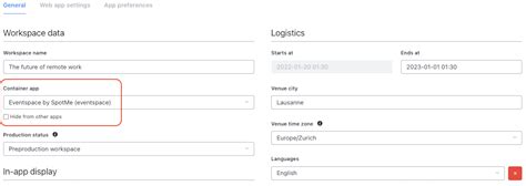 How Does The Hide Form Other Apps Checkbox Work In The Workspace General Settings Spotme