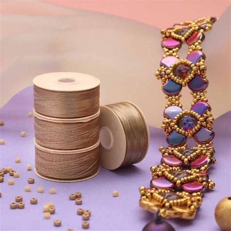 Nymo Size D Ash Sand Bobbin 64 Yards Of Bonded Thread