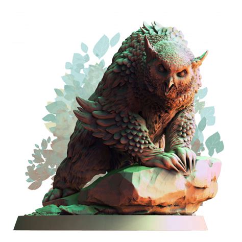 3d Printable Owl Beast On Rock 1 Pre Supported By Blue Giant Studios 3d Printable Owl Beast On Rock 1 Pre Supported By Blue Giant Studios
