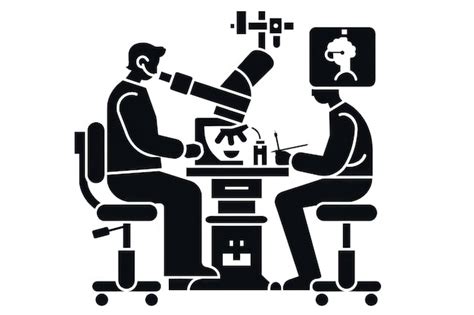 Two People Using A Microscope At A Table Suitable For Scientific Concepts Premium Ai Generated