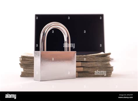 Cyber Crime Internet Cyber Security Concept With A Padlock On Laptop Computer Ransomware