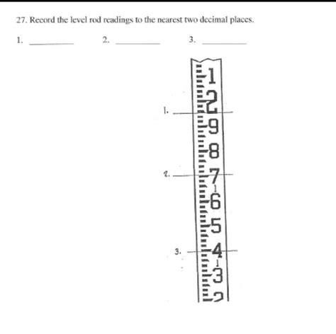 Solved 27 Record The Level Rod Readings To The Nearest Two Chegg Com