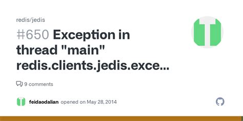 Exception In Thread Main Redisclientsjedisexceptions