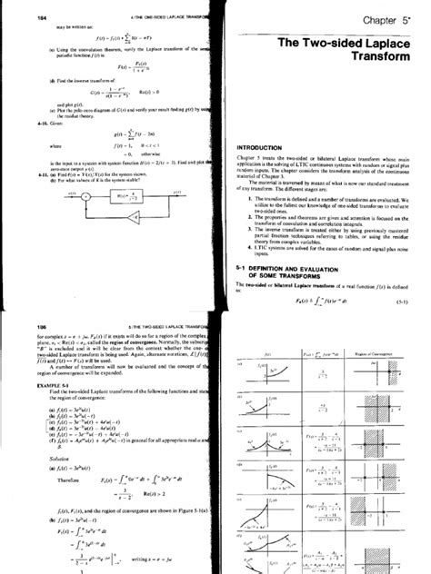 Ch 5 The Two Sided Laplace Transform Pdf Laplace Transform Mathematical Relations