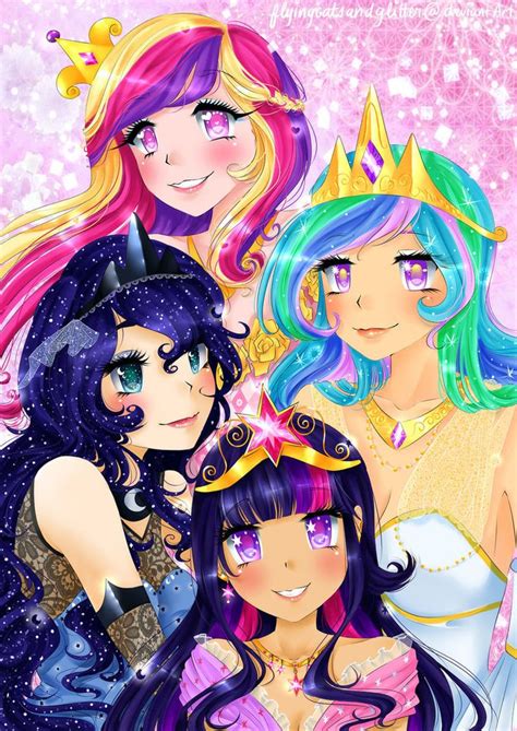 The Princesses Of Equestria By FlyingCatsandGlitter On DeviantART My Babe Pony Princess My