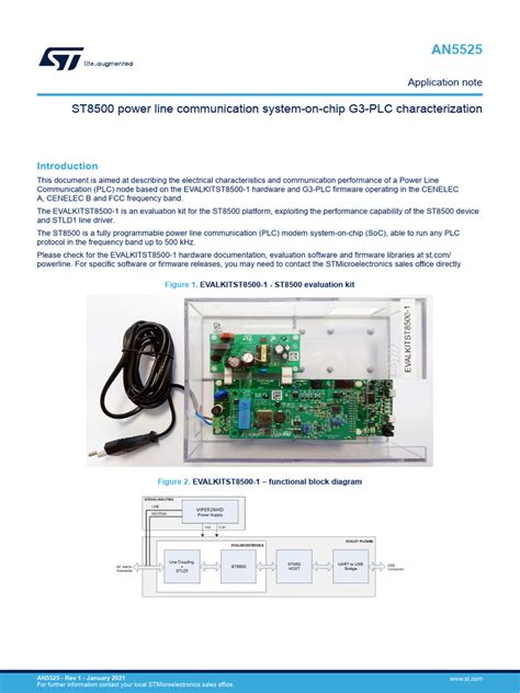 An5525 St8500 Power Line Communication Systemonchip G3plc Characterization Stmicroelectronics