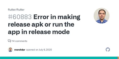 Error In Making Release Apk Or Run The App In Release Mode Issue Flutter Flutter GitHub