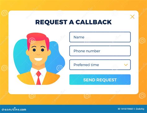Web Ui Elements Popups Callback Copy Stock Vector Illustration Of