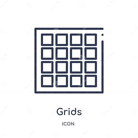 Linear Grids Icon From Geometric Figure Outline Collection Thin Line Grids Icon Isolated On