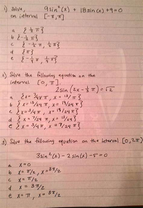 Solved Solve Solve The Following Equation On The Interval