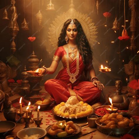 Premium Ai Image Goddess Lakshmi Maa Lakshmi Devi Lakshmi Ai Images Maa Lakshmi Real Images
