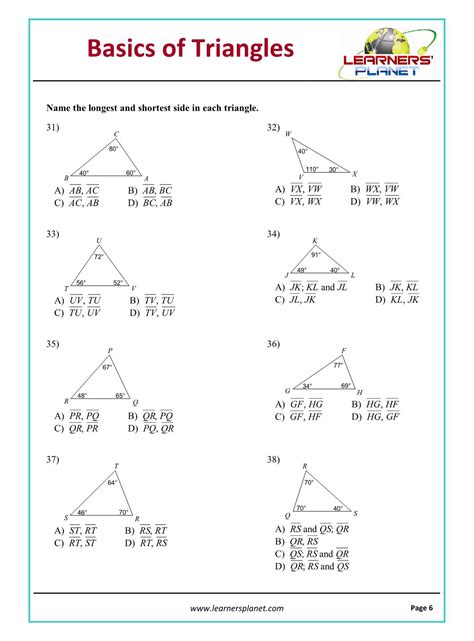 Basics Of Triangles Workbook 4