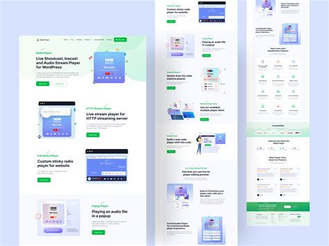 radio player wordpress plugin landing page design behance