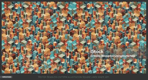 벡터 이음새가 없는 패턴 일러스트 레이 션 사각형 줄 지어 모양 아트 0명에 대한 스톡 벡터 아트 및 기타 이미지 0명 3차원 형태 개념 Istock