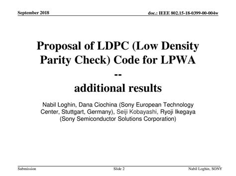 September 2018 Project Ieee P Working Group For Wireless Personal Area