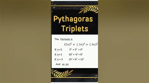 Pythagoras Triplets Youtube