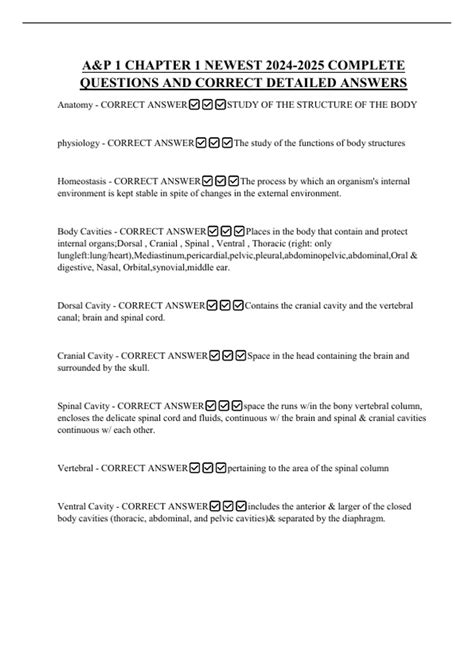 aandp 1 chapter 1 newest complete questions and correct detailed answers