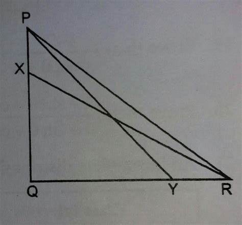 in the given figure,a right triangle PQR,right angled at Q. X and Y are the points on PQ and PR ...