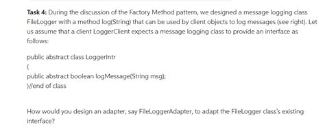 Solved Task 4 During The Discussion Of The Factory Method