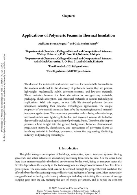 Pdf Applications Of Polymeric Foams In Thermal Insulation