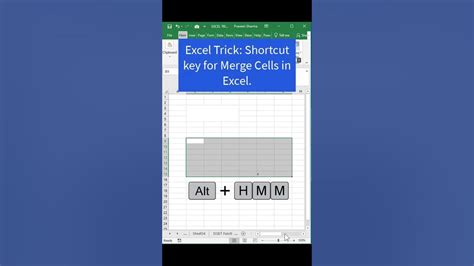 Excel Trick Shortcut Key For Merge Cells In Excel Youtube