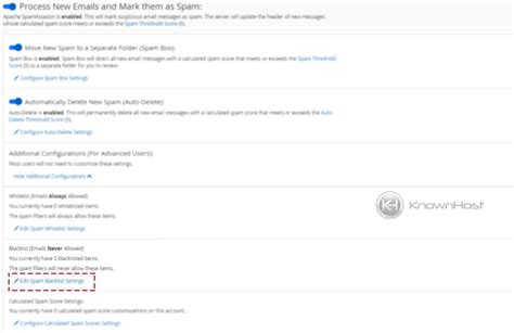 How To Whitelist Or Blacklist Emails Cpanels Email Filters Knownhost