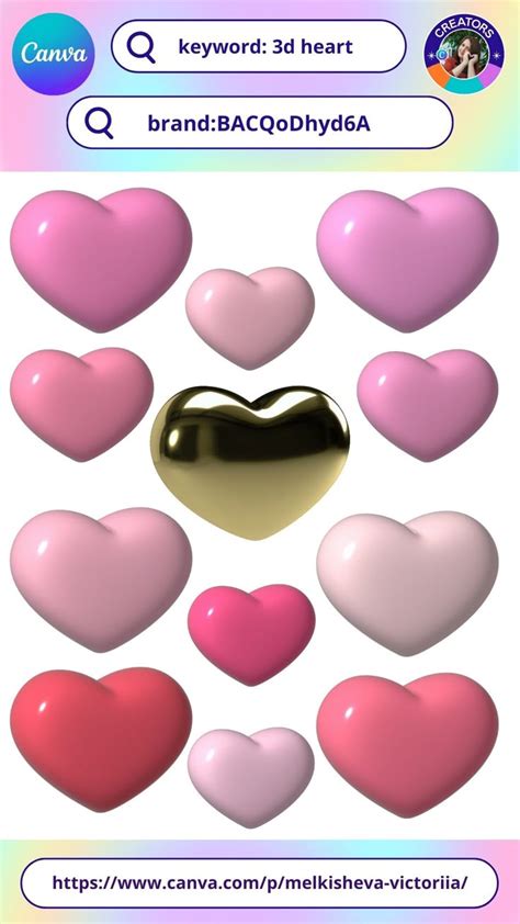 Canva Elements Canva Elements Keyword 3d Heart Elements Graphic Shapes Design Graphic