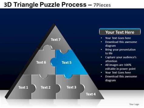 PowerPoint Design Education Triangle Puzzle Ppt Backgrounds