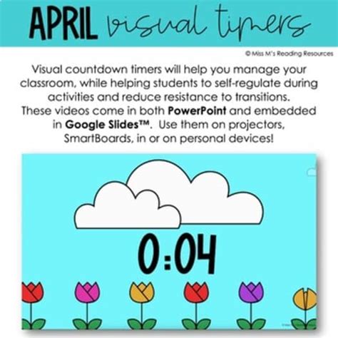Classroom Management Visual Timers April Time Management Digital Resource