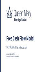 DCF family pdf Free Cash Flow Model DCF Models Characterization Lecturer Gonçalo Faria