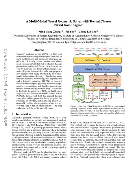 A Multi Modal Neural Geometric Solver With Textual Clauses Parsed From