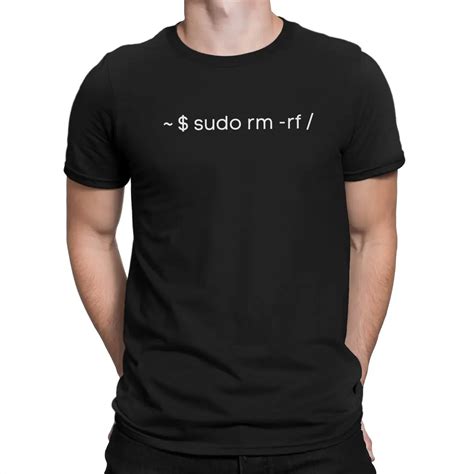 Uter Programmer Code Linux Sudo Rm Rf Tshirt Graphic Men Tops Vintage