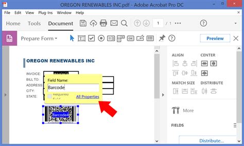 Adding Barcode Field To PDF Form