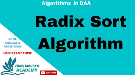Radix Sort Vikasmauryaacademy Youtube