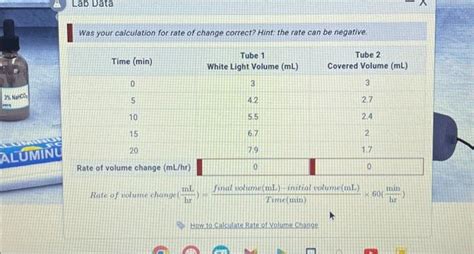 Solved Was Your Calculation For Rate Of Change Correct Chegg