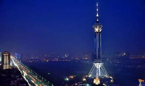 石家庄夜景电视塔 石家庄夜景万达广场 大山谷图库