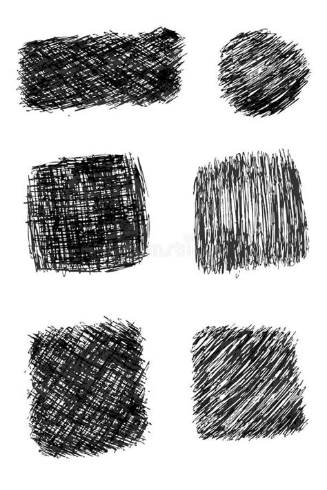 Simple Hand Draw Vector Sketch Frame Black Pen Scribble Rectangle Circle Square Stock