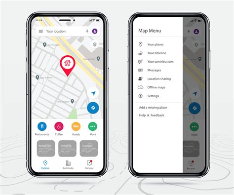gps de mapas móviles aplicación de mapas de teléfonos inteligentes y