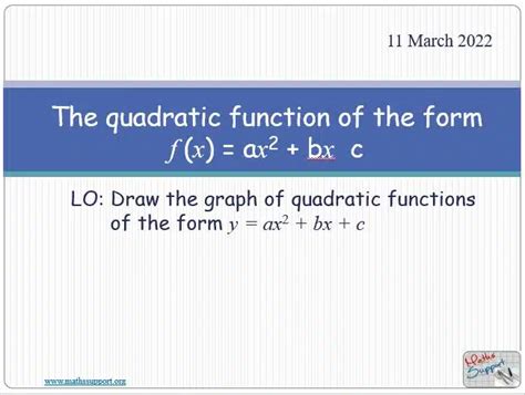Maths Igcse E3 21 The Quadratic Function
