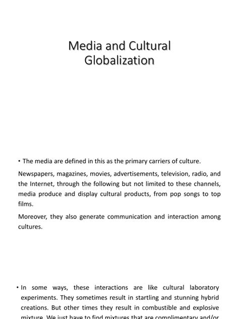 Media And Cultural Globalization Pdf Mass Media Globalization