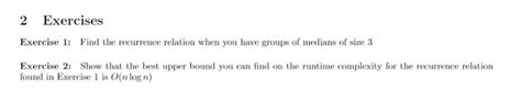 Solved 2 Exercises Exercise 1 Find The Recurrence Relation