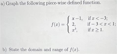 solved a graph the following piece wise defined function